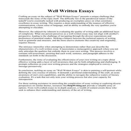 Well Written Essays. How To Write an Essay - Essay Tips: 7 Tips on ...