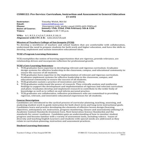 Tcsj oberservation of practice | PDF