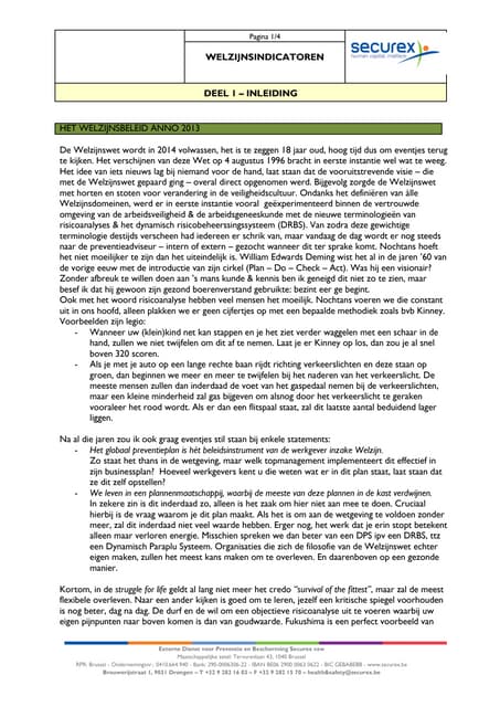 Welzijnsindicatoren - Key Perfomance Indicatoren | PDF