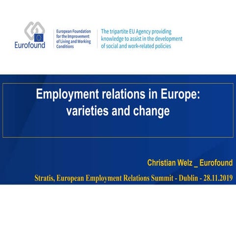 Employment relations in Europe: varieties and change | PPTX