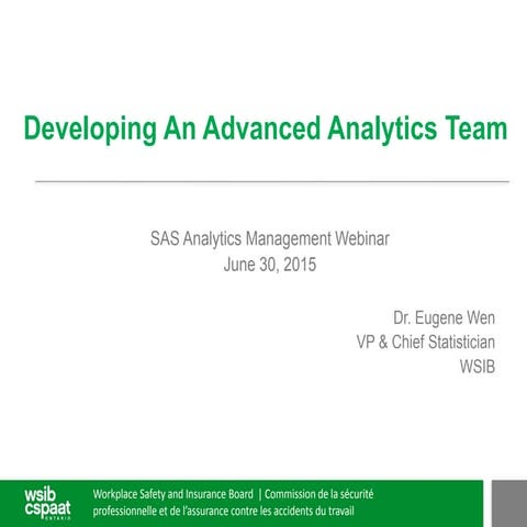 How to Develop An Advanced Analytics Team | PPT
