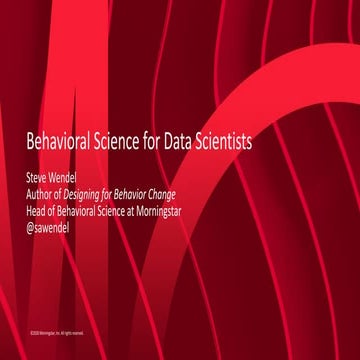 Behavioral Science for Data Scientists | PDF | Science