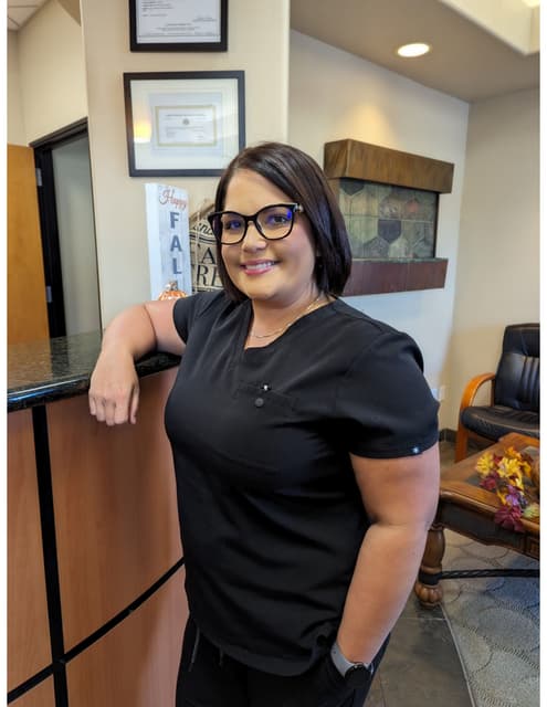 Reception and patient desk at Gilbert dental implants Sonoran Vista ...