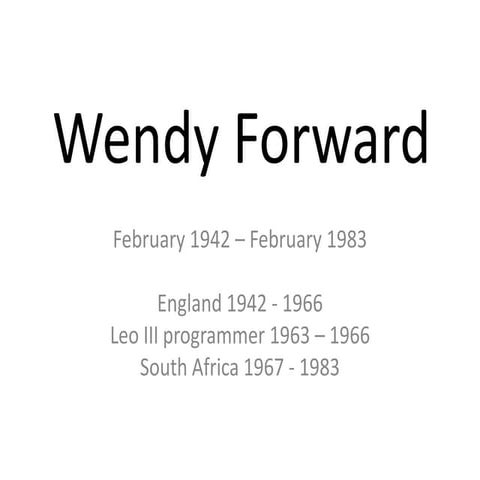 Wendy Forward | PPTX