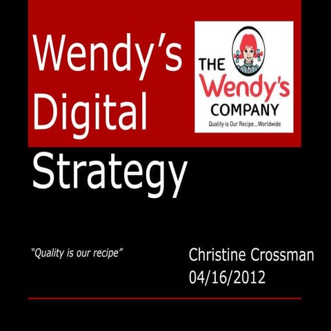 Wendys Digital Strategy | PPTX