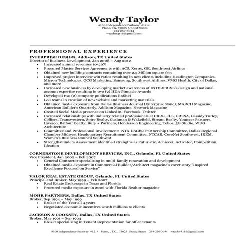 Wendy Taylor Resume | PDF