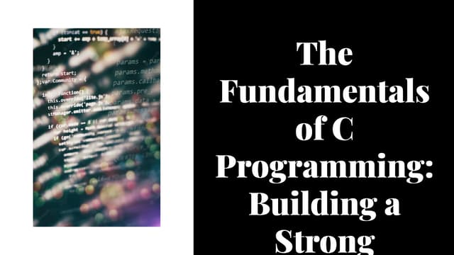 Introduction To C Programming Ppt