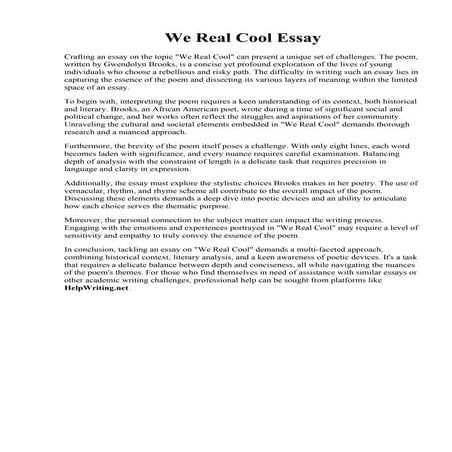 We Real Cool Essay.pdf
