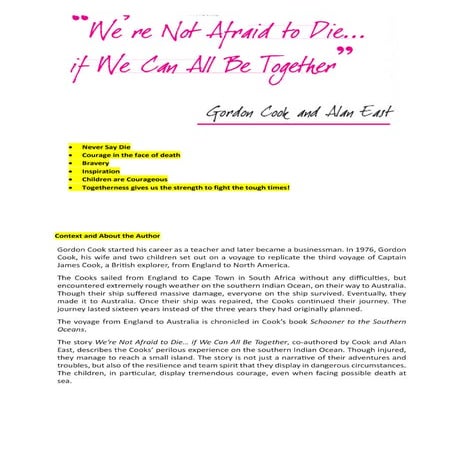 We’re Not Afraid to Die … If We Can All Be Together | PDF