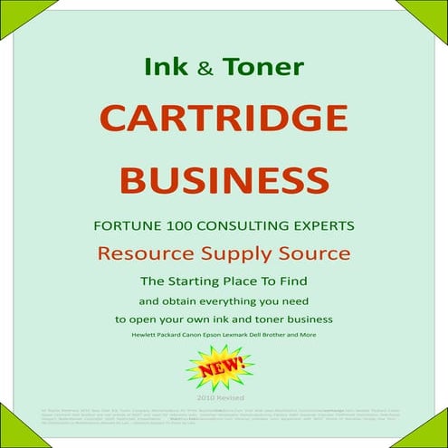NDITC BEST OFFER Ink Toner Cartridge Refill Business Starter ...