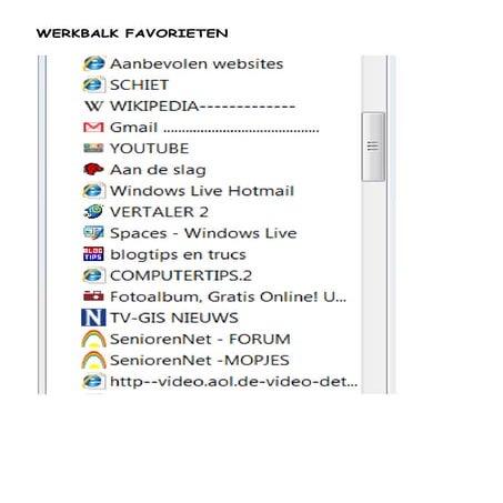 Werkbalk favorieten | DOCX