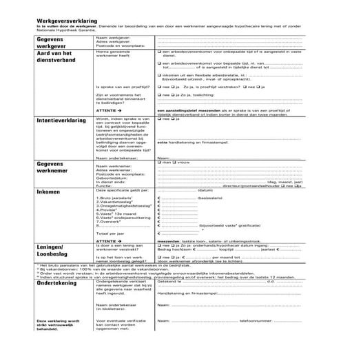 Werkgeversverklaring Nieuw 10 02 2009 | PDF