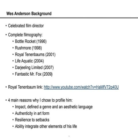 Wes Anderson by David Kahane | PPT