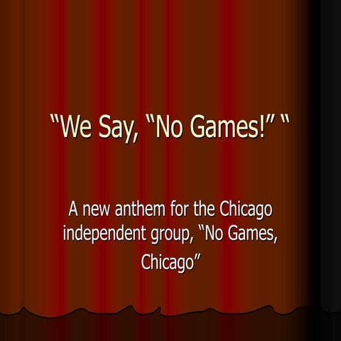 The "We Say No Games" Fight Song from 2009 | PPT