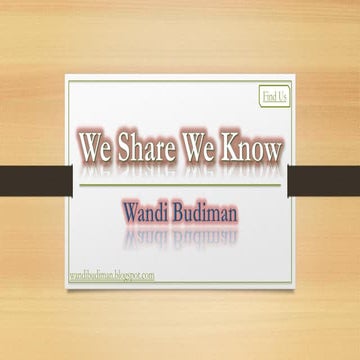 We Share We Know | PDF