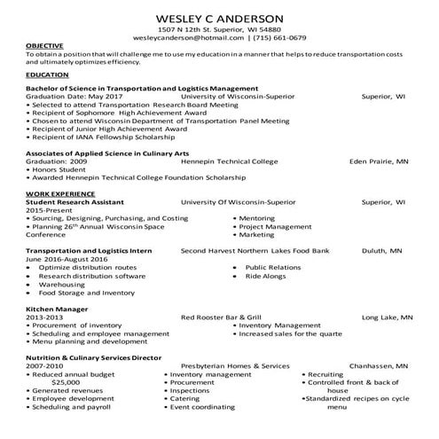 Wesley anderson resume word file | DOCX
