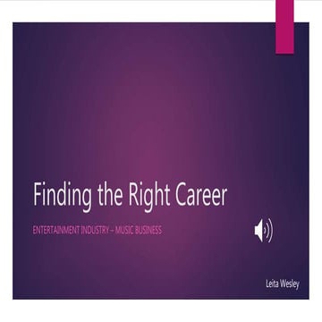 Finding the Right Career | PPTX