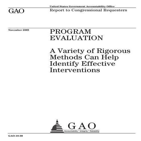 A Variety of Rigorous Methods for Assessing Program Effectiveness | PDF