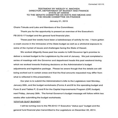 Wes machida testimony money | PDF | Business Accounting & Finance ...