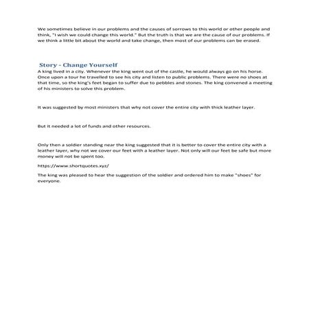 Story of Change Yourself | PDF