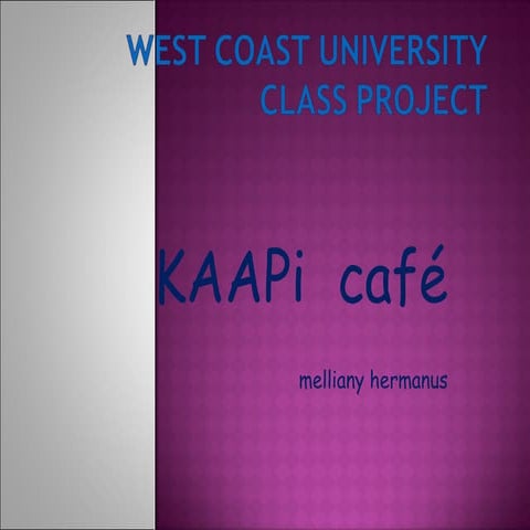 West Coast University Kaapi Cafe | PPT