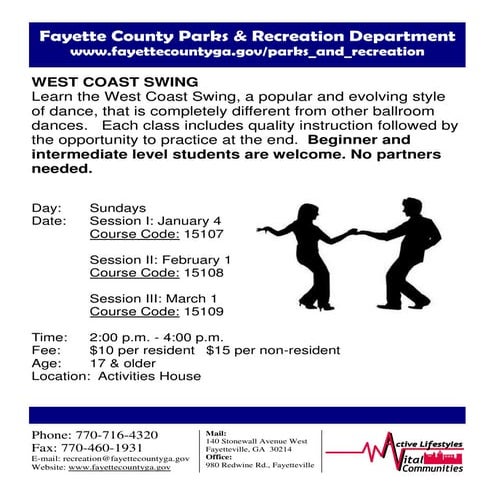 West Coast Swing - Dance Lessons in Fayetteville, GA | PDF