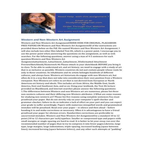 Western and Art Assignment.docx