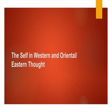 WESTERN AND EASTERN SELF AND THEIR DIFFERENCES | PPTX