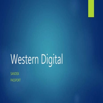Western Digital Pitch - Ideas for Digital Media | PPT