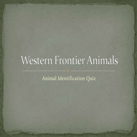 Western Frontier Animals | PPTX