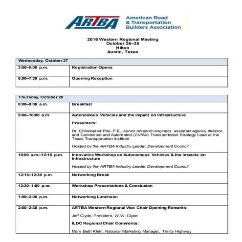 Southern regional meeting | DOCX