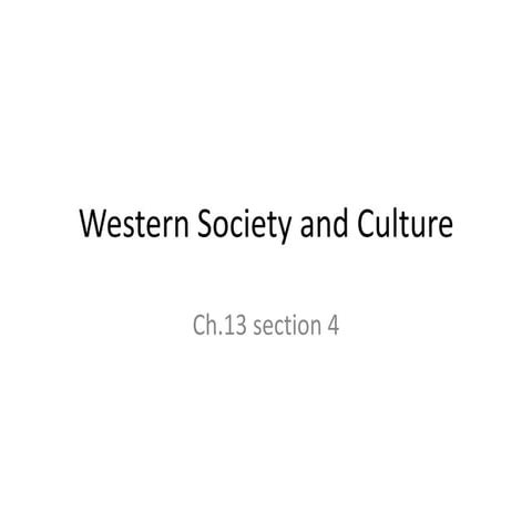 Western society and culture | PPTX