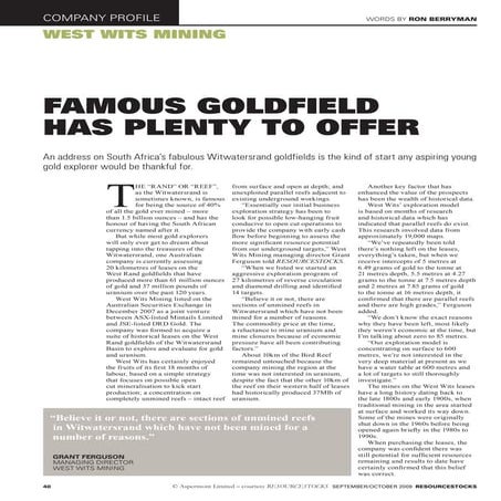 West wits mining | PDF