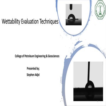 A Review of Various Wettability Measurement Techniques | PDF
