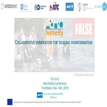 WeVerify at Nxtmedia Conference in Trondheim 2019 | PPT