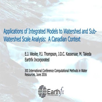 Applications of Integrated Models to Watershed and Sub-Watershed Scale ...