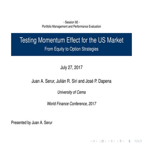 World Finance Conference - Momentum strategies | PDF