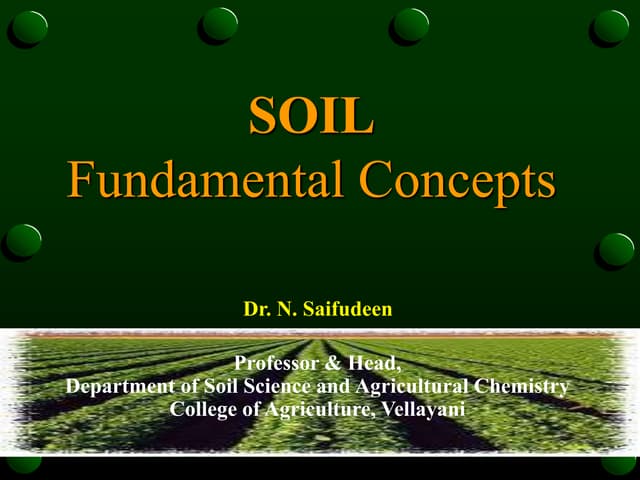 Introduction to soil science | PPTX