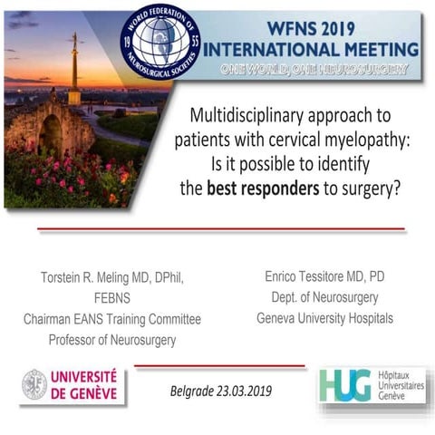 Multidisciplinary approach to patients with cervical myelopathy | PPT