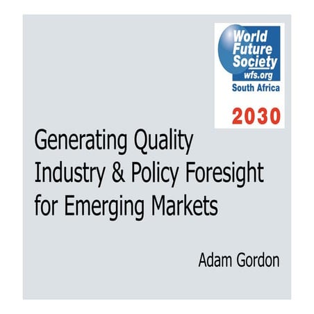 Wfs Conference Adam Gordon Pdf | PDF