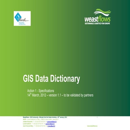 GIS DATA Dictionary mars 2012 action 1 | PPT