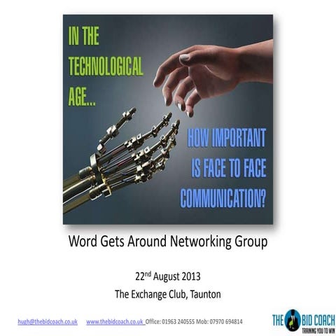 How important is face to face communication in the technological age ...