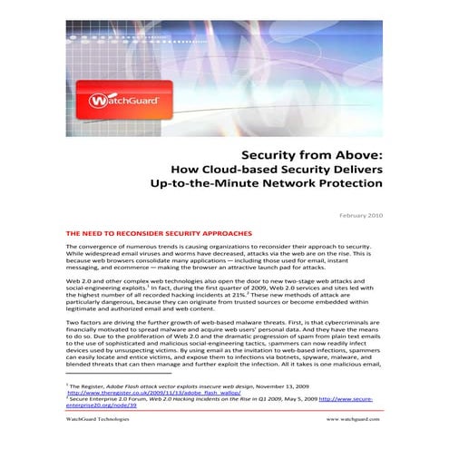 Watchguard - How Cloud‐based Security Delivers Up‐to‐the‐Minute Network Protection | PDF | Cloud ...