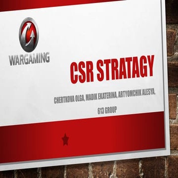 Wargaming CSR Strategy | PPTX