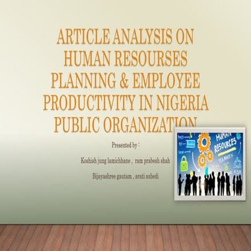 Article analysis on human resourses planning & employee | PPTX