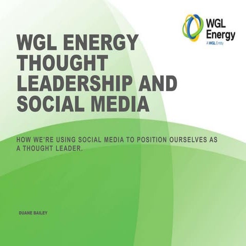 WGL Energy Social Media Thought Leadership | PPTX