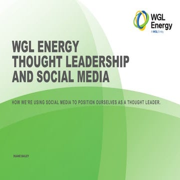 WGL Energy Social Media Thought Leadership | PPTX