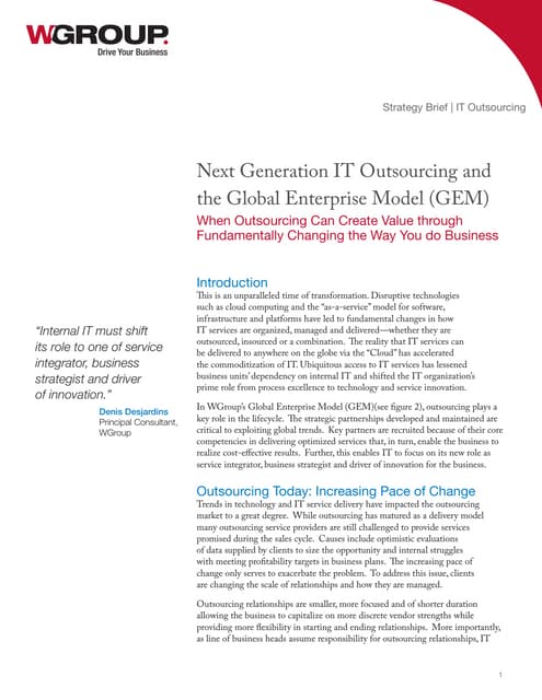 Output- and Outcome-Based Service Delivery and Commercial Models | PDF