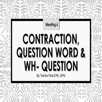 WH Question and Contraction | PPT