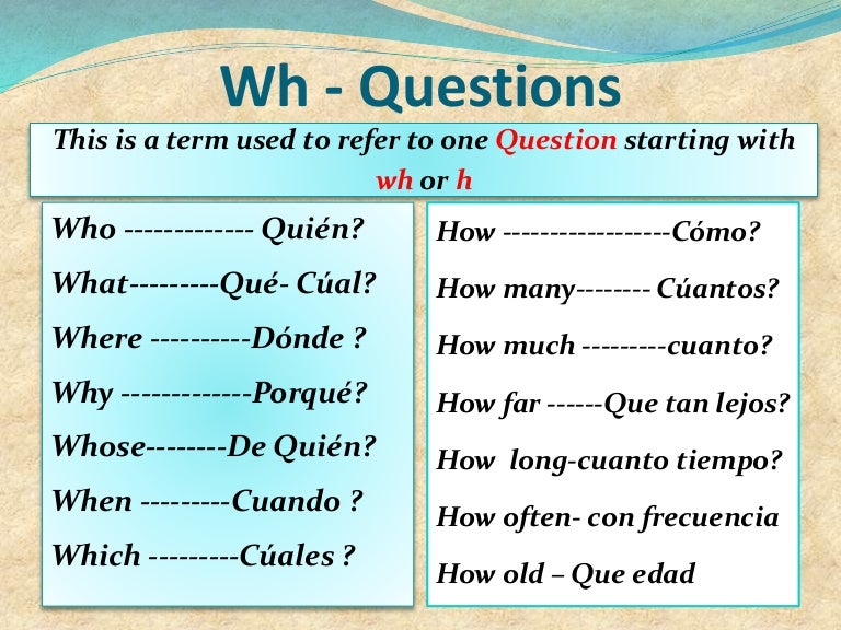 Wh questions